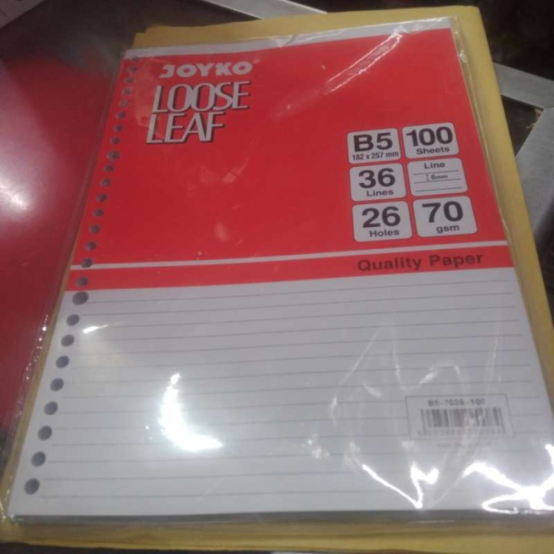 Jual Kertas loose leaf/kertas binder/isi binder /loes leaf B5 di Seller Grand Pasaraya ...