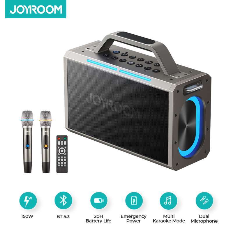 Promo JOYROOM MW03 Dual Mic Wireless Speaker Karaoke Bluetooth 5.3 150W ...