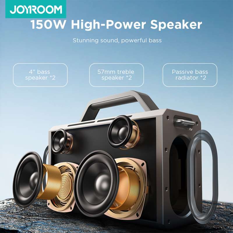 Promo JOYROOM MW03 Dual Mic Wireless Speaker Karaoke Bluetooth 5.3 150W ...