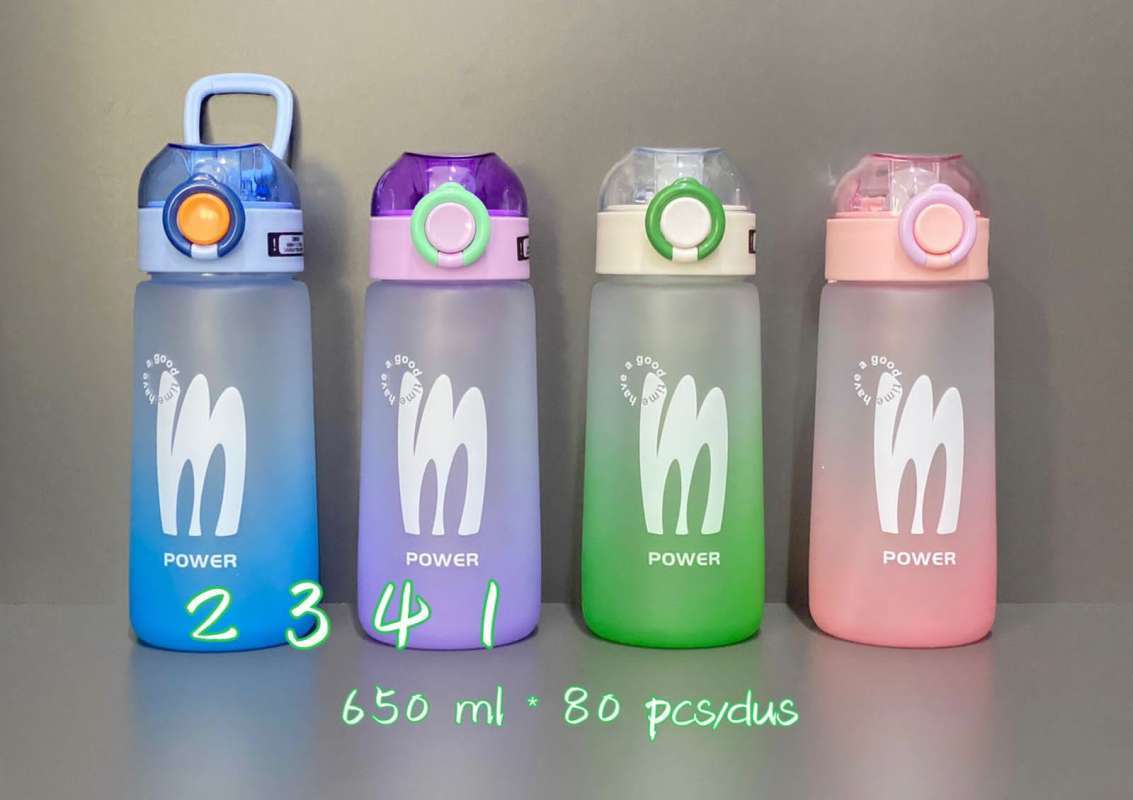 Jual Botol Minum Gradasi 650ml Botol Minum Rainbow Dengan Pegangan ...