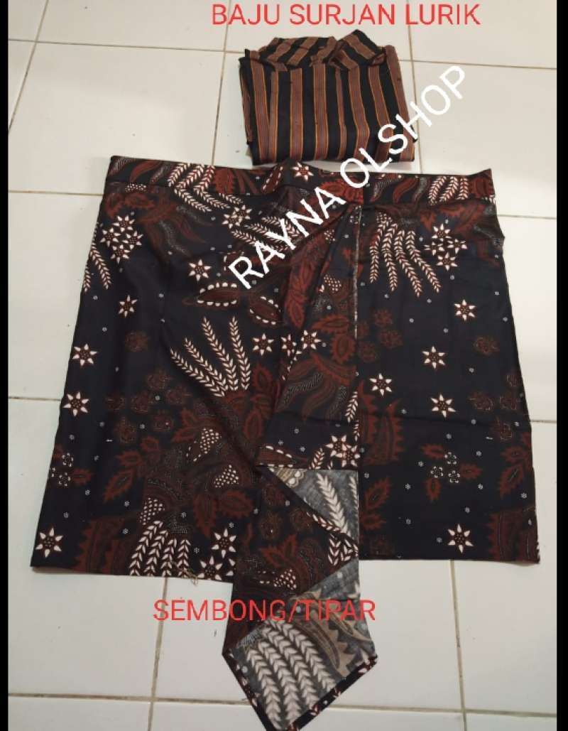 Jual SETELAN BAJU LURIK JAWA PRIA | TAPIH/SEMBONG + SURJAN LURIK ...