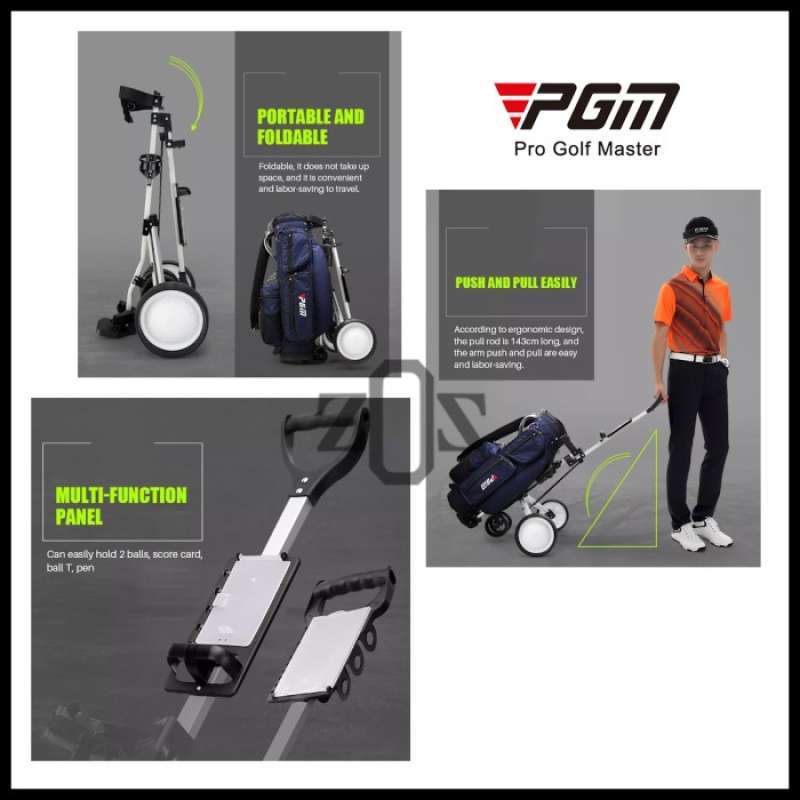 Promo Troli Trolley Golf Bag PGM 3 Roda Wheel Foldable Diskon 23% di ...