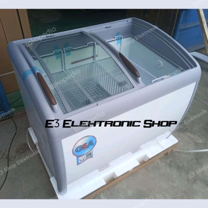 Promo Gea Sliding Curved Glass Freezer Sd260By Kaca Ice Cream Sd 260 By ...