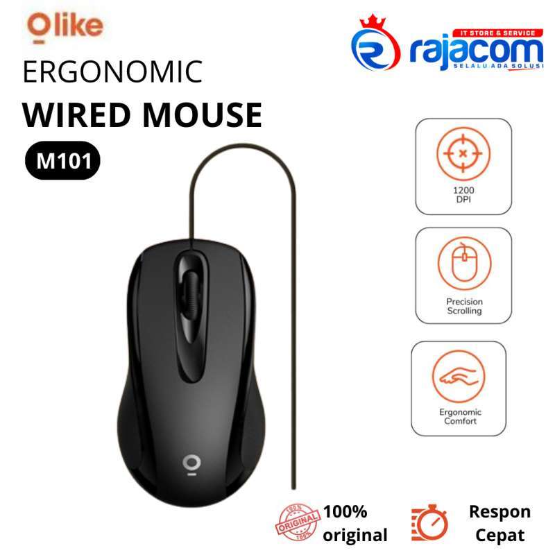 Jual Mouse Olike M101 Wired Eronomic 1200DPI 3 Button Optical Sensor ...
