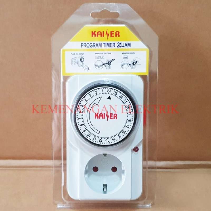 Jual Kaiser Stop Kontak Timer 24 Jam Analog / Alat Pengatur Waktu ...