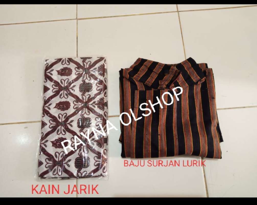 Promo SETELAN BAJU LURIK JAWA PRIA | SURJAN LURIK + KAIN JARIK BATIK ...