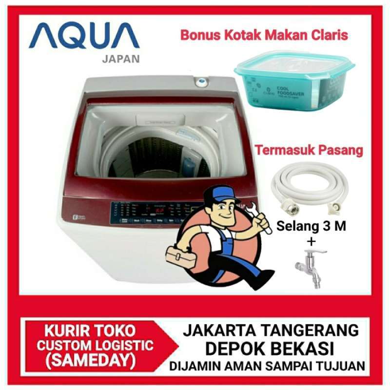 Promo Mesin Cuci 1 Tabung Aqua Sanyo 88Dd 8.5 Kg Hijab Series Full Otomatis Baru - PASANG S3M ...
