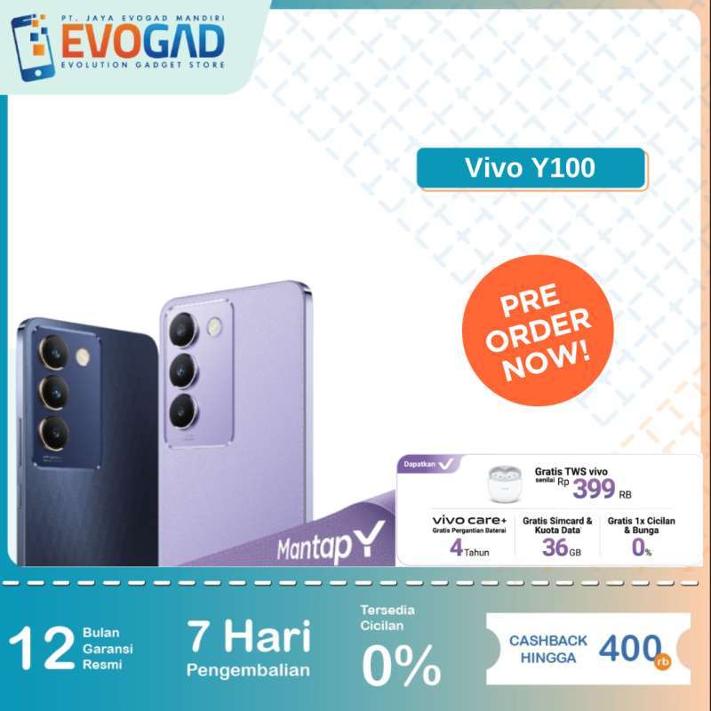 Promo VIVO Y100 5G NFC 8/256 GB Snapdragon 4 Gen 2 5G Garansi Resmi VIVO - Free VIP 8/256 Black ...