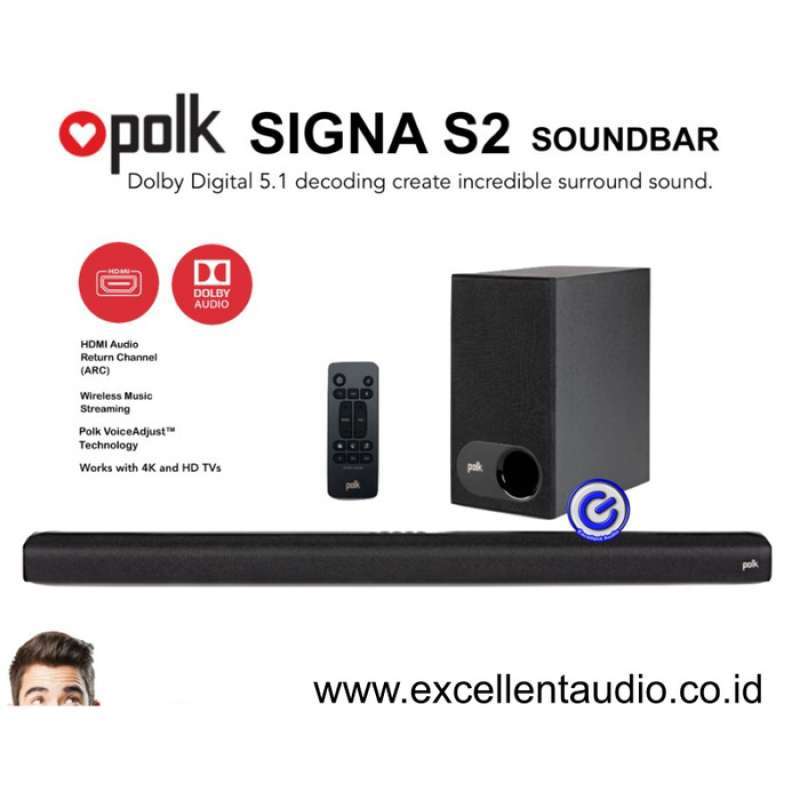 Promo POLK AUDIO SIGNA S2 DOLBY SOUNDBAR BLUETOOTH WIRELESS SUBWOOFER ...