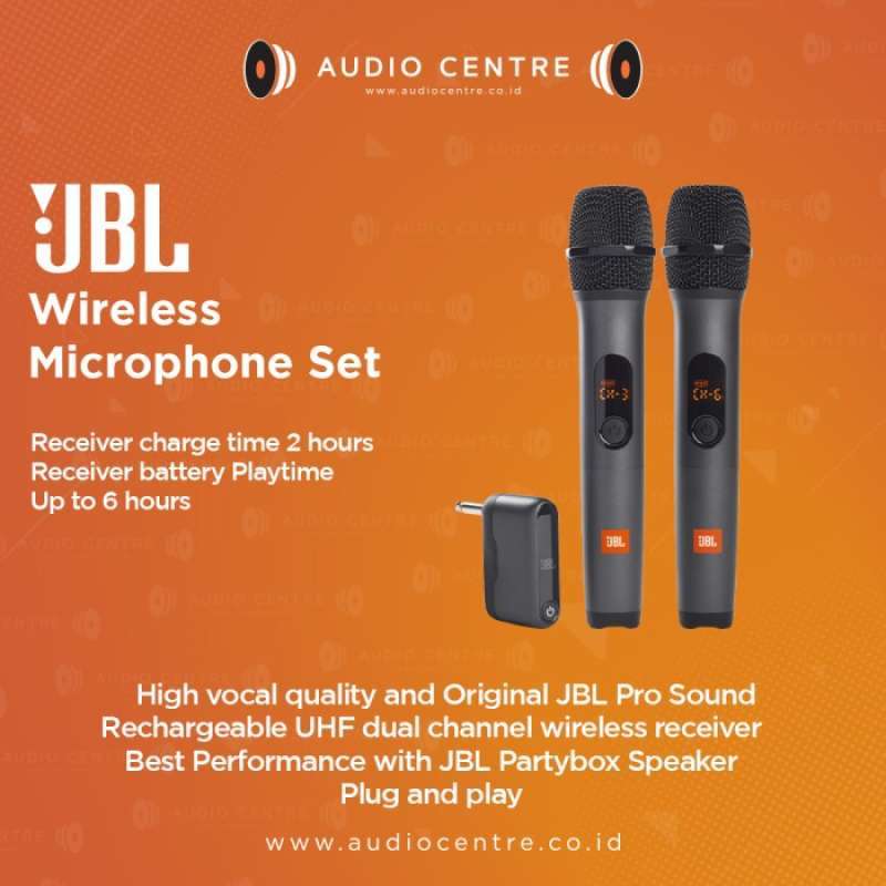 Promo JBL Mic Wireless Microphone Set 2 mic partybox speaker garansi ...