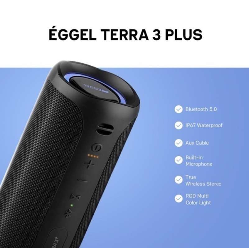 Promo Eggel Terra 3 Plus Bluetooth Speaker RGB Light Waterproof Terra ...