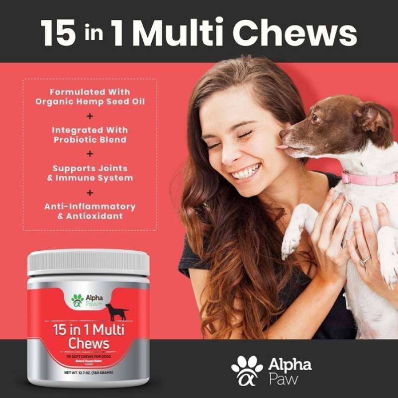 Promo Alpha Paw 15 on 1 Multi Chews, 12.7 oz. Jar - Vitamin Hewan ...