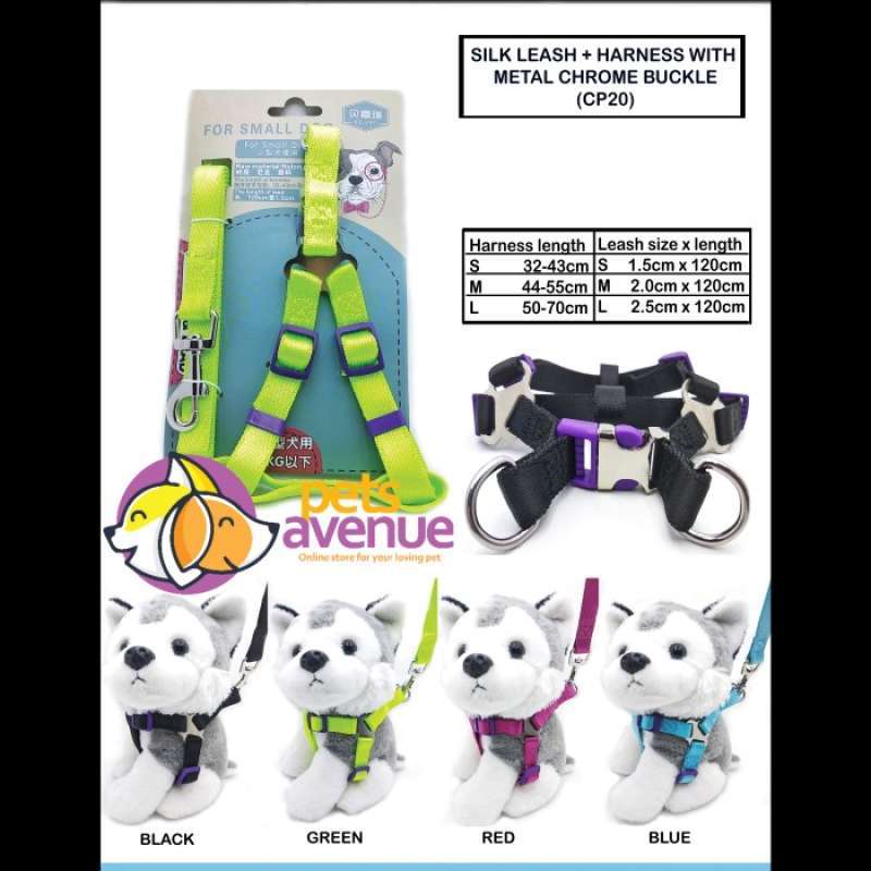 Promo tali tuntun hewan anjing BEJIARY silk leash & harness CP-20 ...