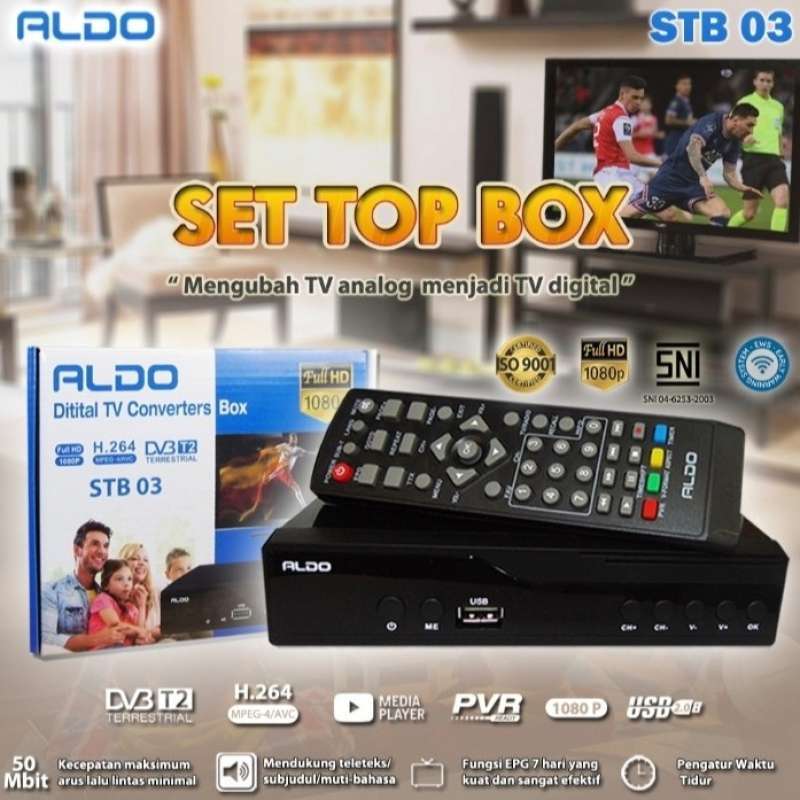 Promo Set Top Box Aldo Stb03 Dvb T2 Fhd Tv Siaran Digital Receiver Aldo Terbaru - + Kbl HDMI ...