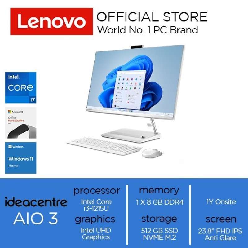 Promo Lenovo Ideacentre Aio 3 24iap7 Core I3-1215u 8gb 512gb W11 Ohs ...