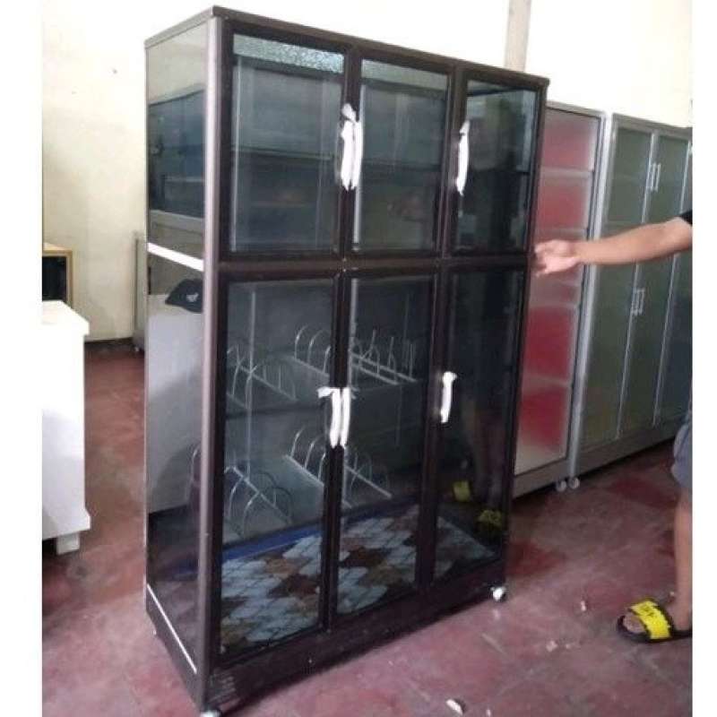 Promo Rak Piring 3 Pintu Full Box Roda Tiang Besar (Promo Harga ...