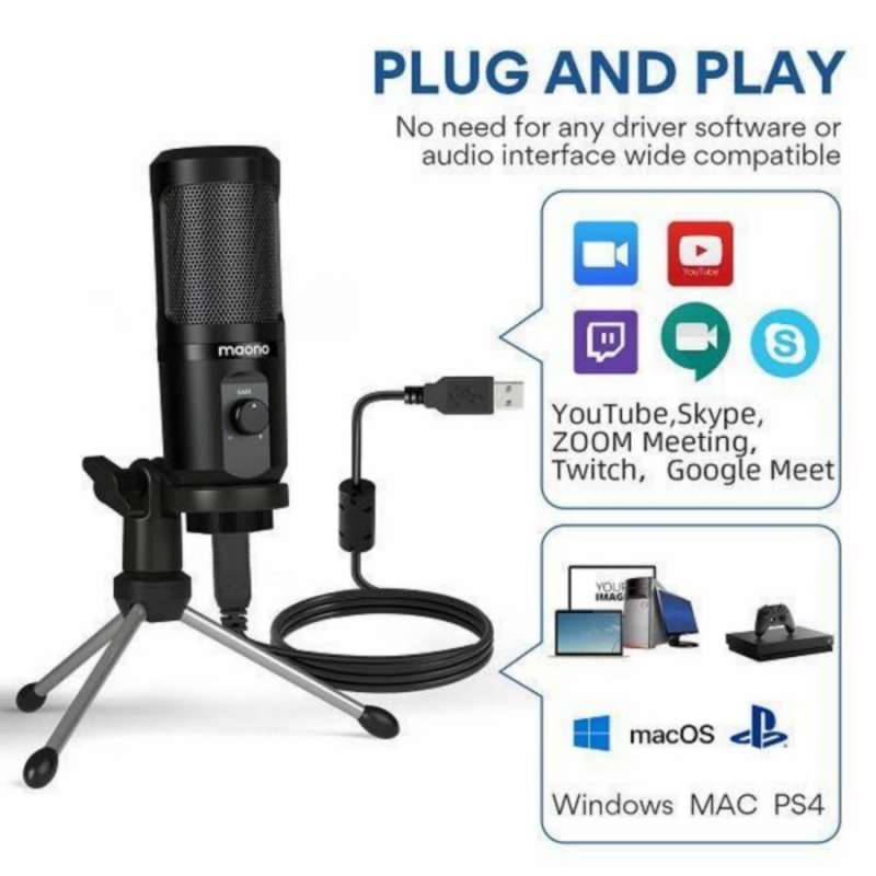 Jual Maono AU-PM461TR Mic PM 461 USB Microphone Condenser Original di ...