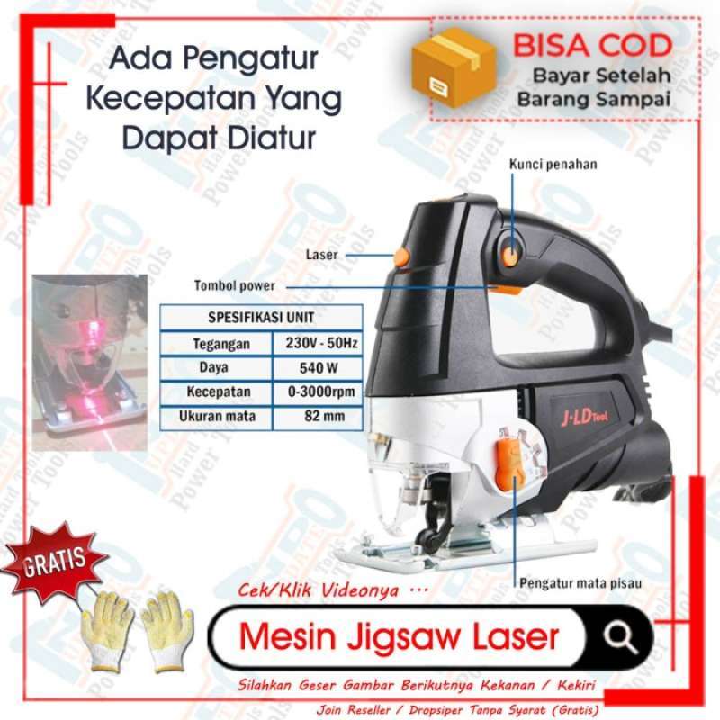 Promo Mesin Potong Kayu Lurus 65mm Laser Jigsaw Pola Triplek Papan ...