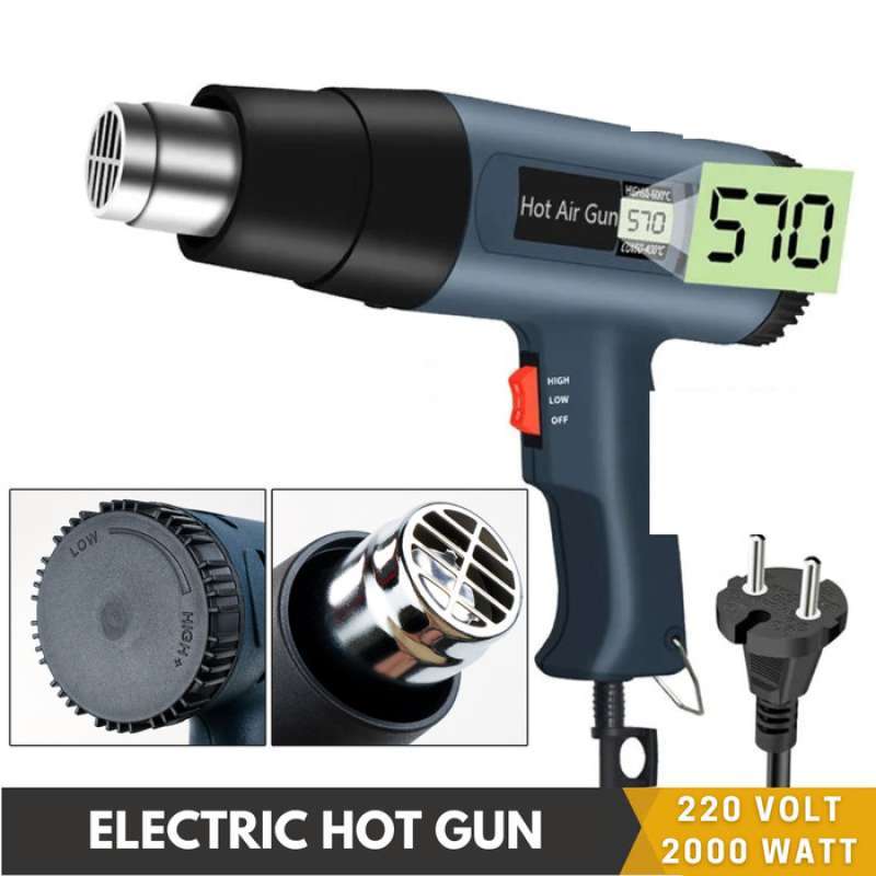 Promo Hot Gun Digital Elektrik Heat Gun Low Watt Blower Pemanas Diskon ...