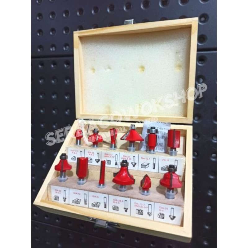 Promo Mata Profil Kayu Set 12 Pcs - Mata Router Trimmer Bit Set ...
