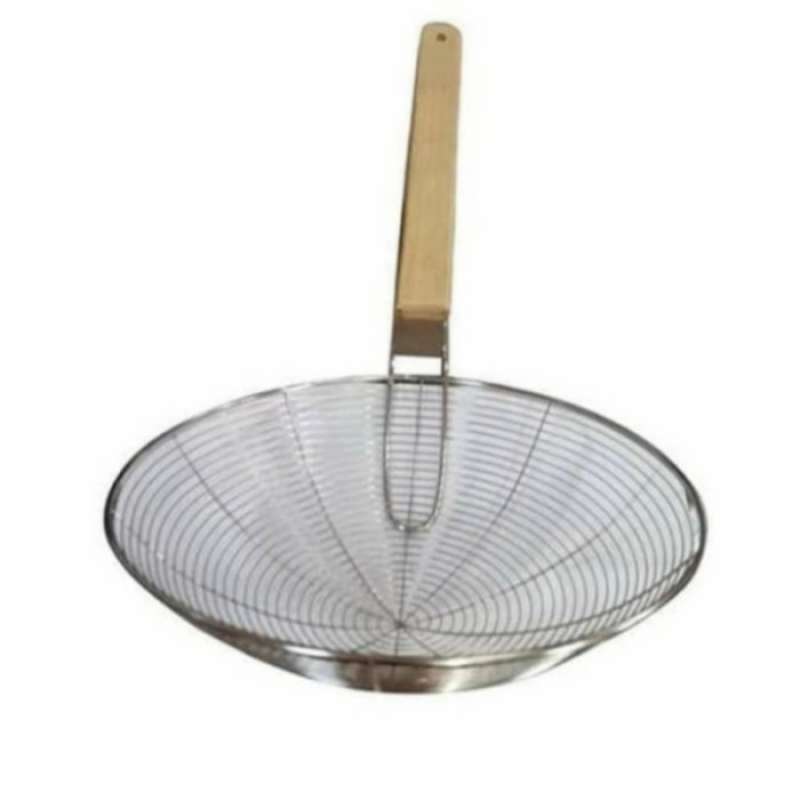 Promo Serokan Parabola Saringan Minyak Stainless Gagang Kayu 24 Cm Per ...