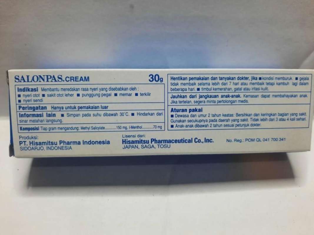 Jual Salonpas Cream 30gr 30 gr meredakan nyeri otot di Seller Emmarshop ...