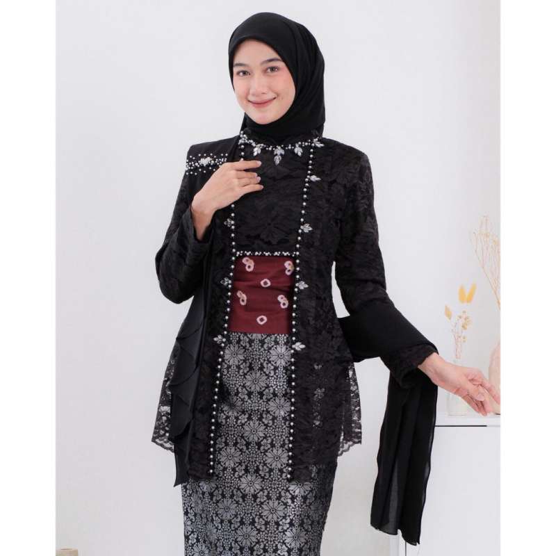 Promo Set Kebaya Kutu Baru Wisuda Modern Kebaya Set Tunik Lamaran Tunangan Batik Baju Couple ...