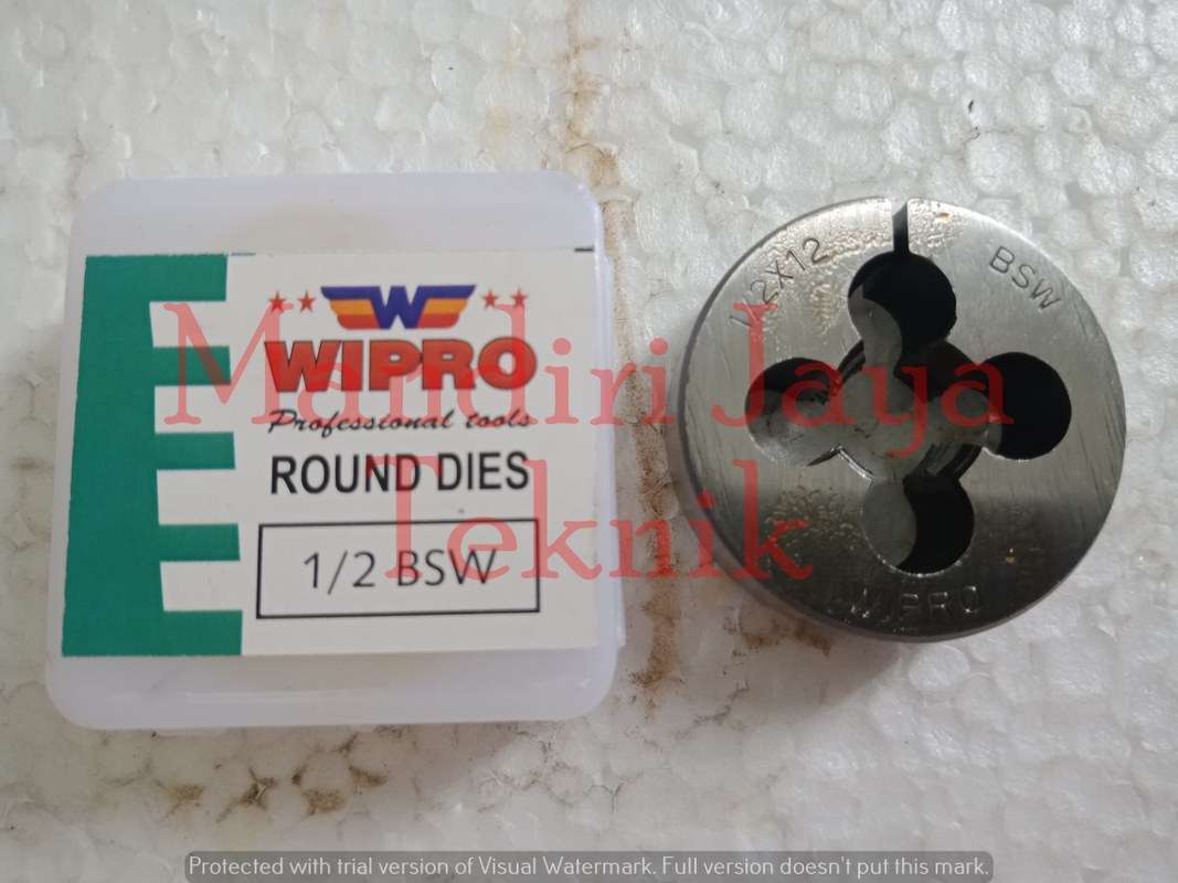 Jual Mata Senai Snai drat luar / Round Dies 1/2 x 12 BSW WIPRO di Seller Mandiri Jaya Teknik ...