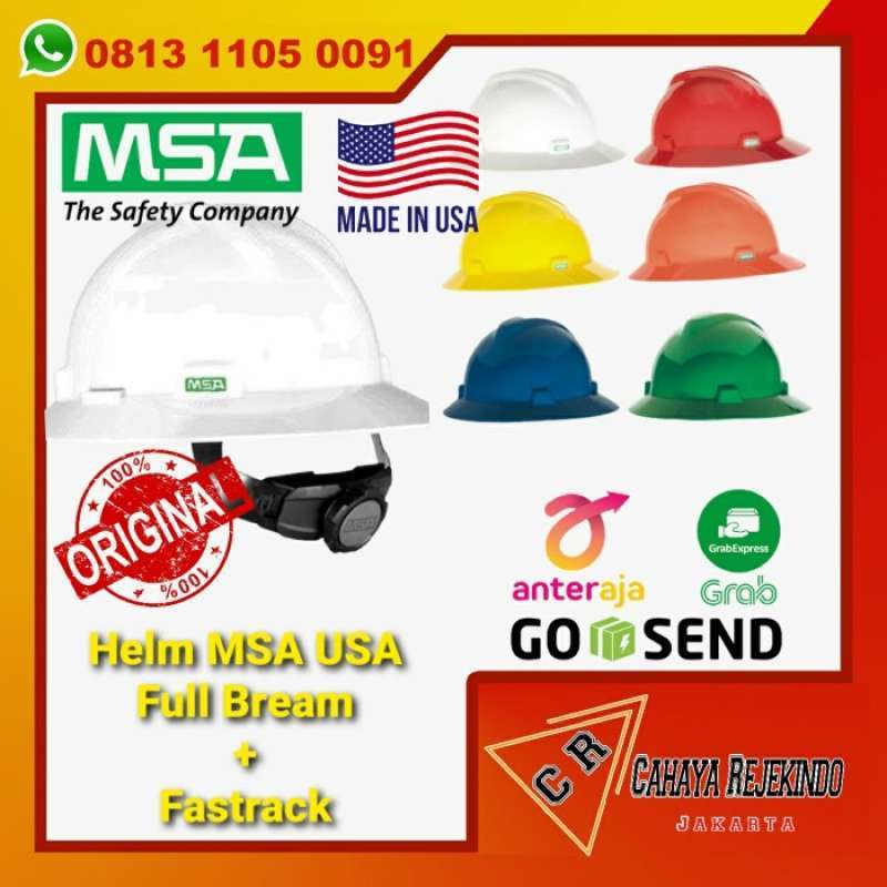 Jual Promo - Safety Helmet Msa Full Brim Original(usa)inner Fastrac (non Tali Dagu) - Kuning Di ...