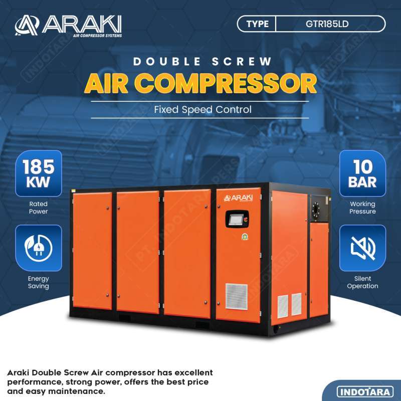 Jual ARAKI Double Screw Compressor GTR185LD 10Bar di Seller PT Indotara ...