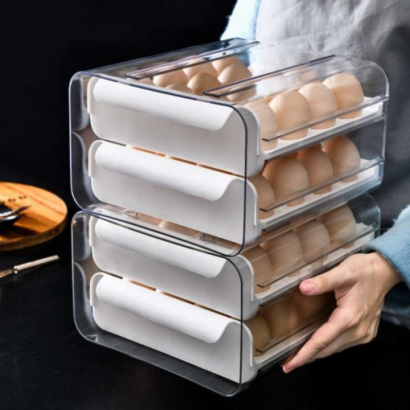 Promo Sale Kotak Telur Egg Drawer Rak Dispenser Laci Penyimpanan Telor ...