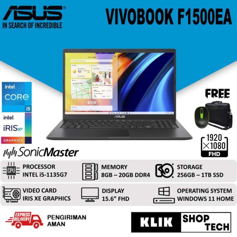 Jual ASUS VIVOBOOK 15 F1500EA i5 1135G7 8GB 512GB SSD FHD WINDOWS 11 di ...