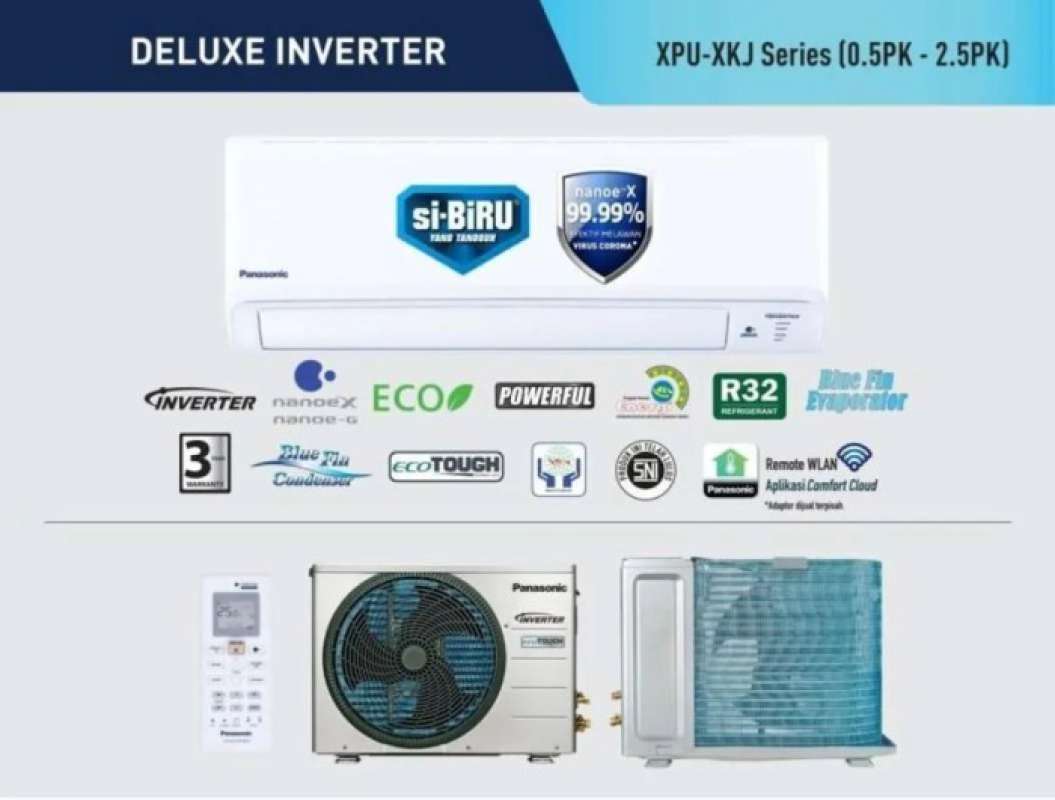 Jual Ac Panasonic 1/2 Pk (0,5 Pk) Cs/cu-xpu5xkj Deluxe Inverter Nanoe-x ...