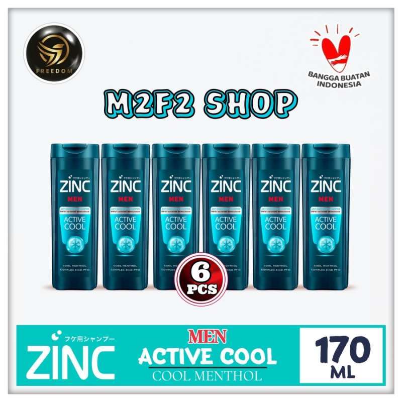 Promo Shampoo Zinc Men Anti Dandruff Active Cool - 170 ml (Kemasan 6 ...