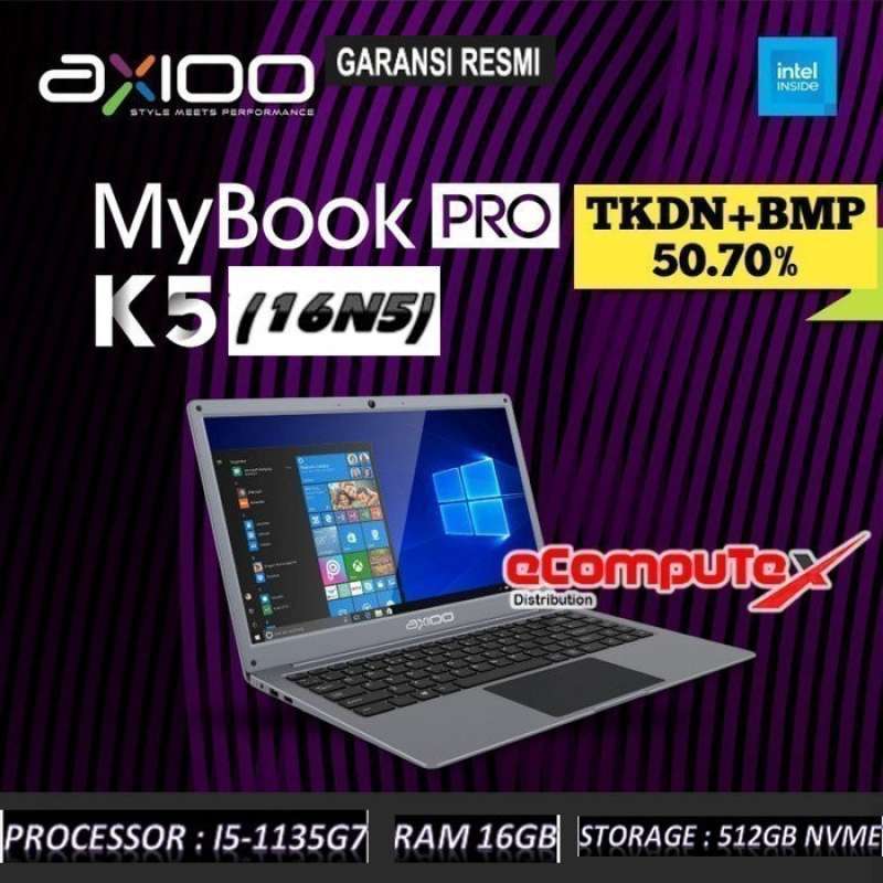 Jual LAPTOP AXIOO MYBOOK PRO K5 (16N5) i5-1135G7 16GB 512GB 14 WIN 1O TKDN - ORIGINAL GARANSI ...