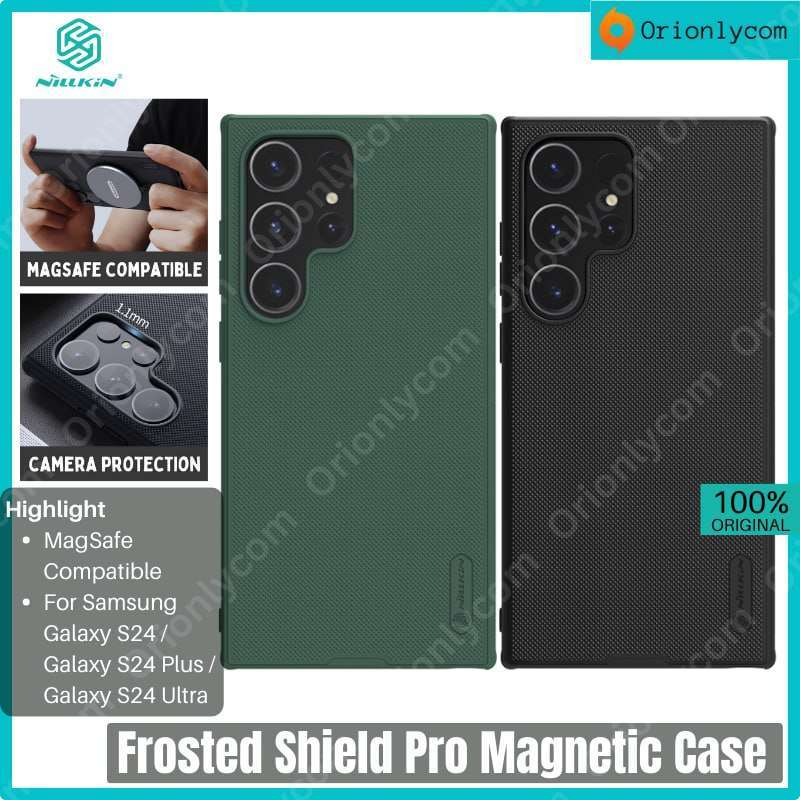 Promo Case Samsung Galaxy S24/Ultra/Plus NILLKIN Frosted Pro Magnetic MagSafe Casing - Black S24 ...