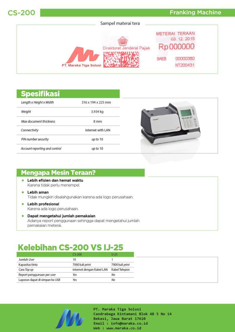 Jual Mesin Neopost Cs-200 Mesin Tera Digital Quaident Cs200 Di Seller Maraka Tiga Solusi ...