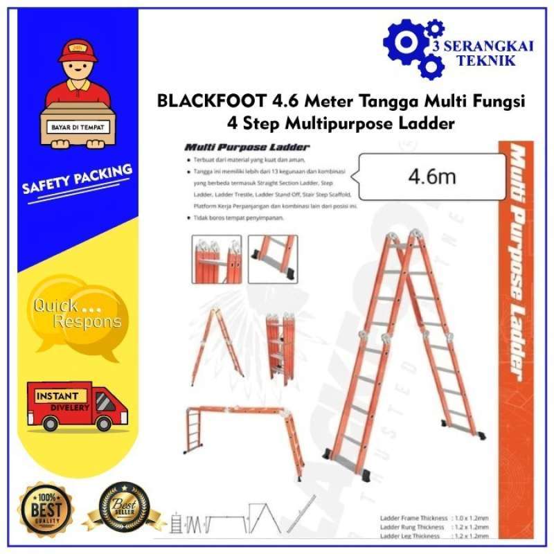 Promo Blackfoot 4.6 Meter Tangga Multi Fungsi - 4 Step Multipurpose ...