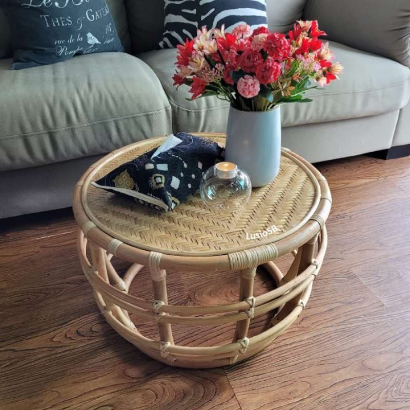 Promo Sale Meja Tamu Rotan Lusiosb Meja Kopi Anyaman Bambu Rattan Table Diskon 8% di Seller ...
