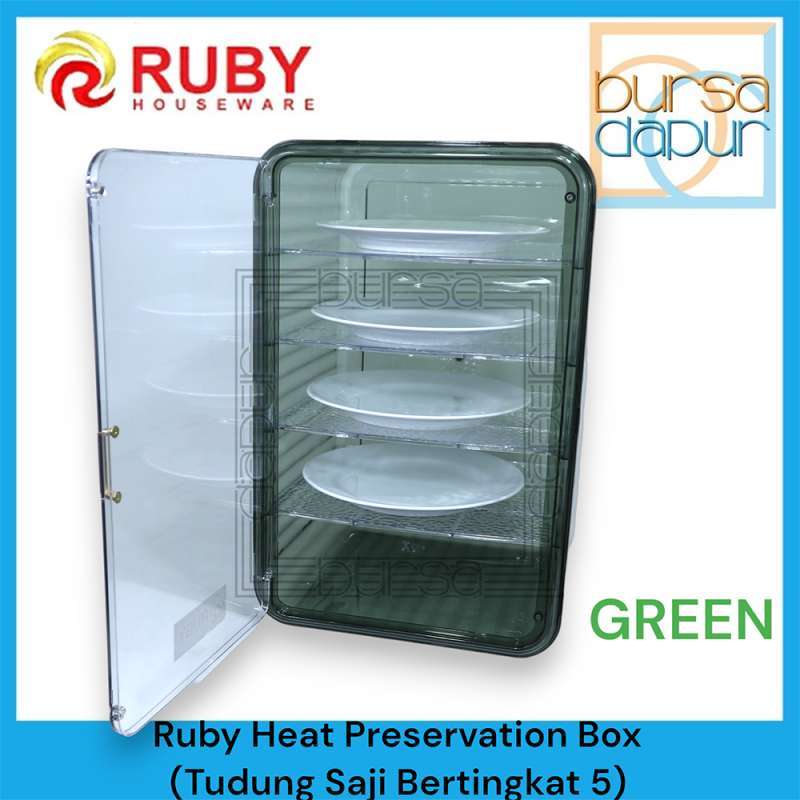 Promo Ruby Tempat Makanan 5 Susun Mewah Akrilik RB-634 Green - Rak ...
