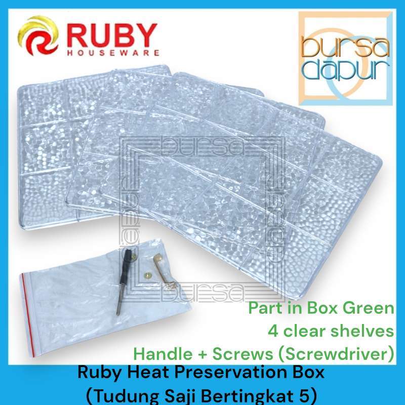 Promo Ruby Tempat Makanan 5 Susun Mewah Akrilik RB-634 Green - Rak ...