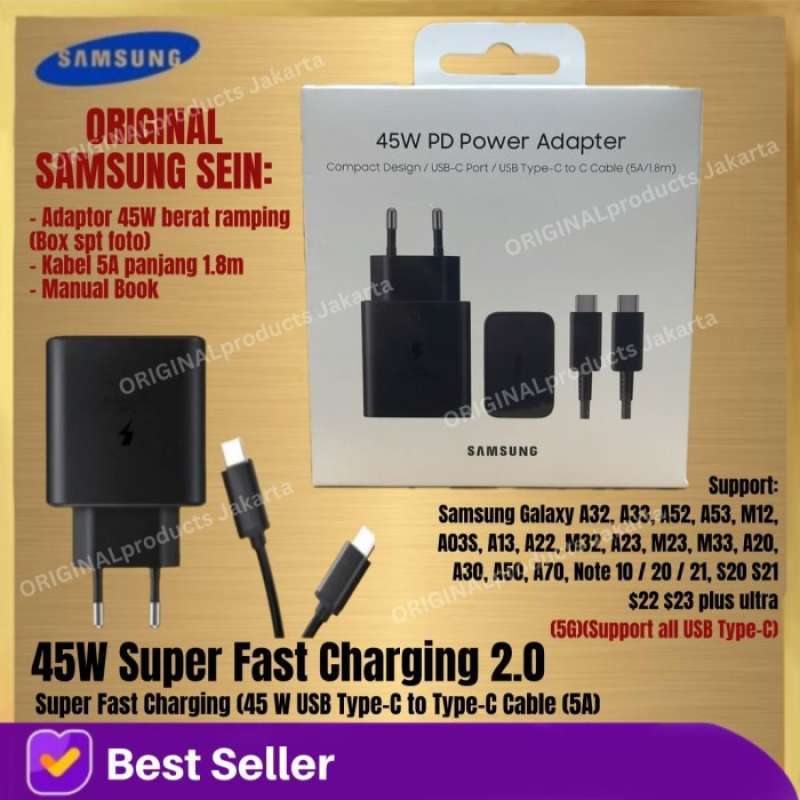 Promo CHARGER 45W SUPER FAST CHARGING NOTE 10 PLUS 45 WATT -MARKMARKET ...