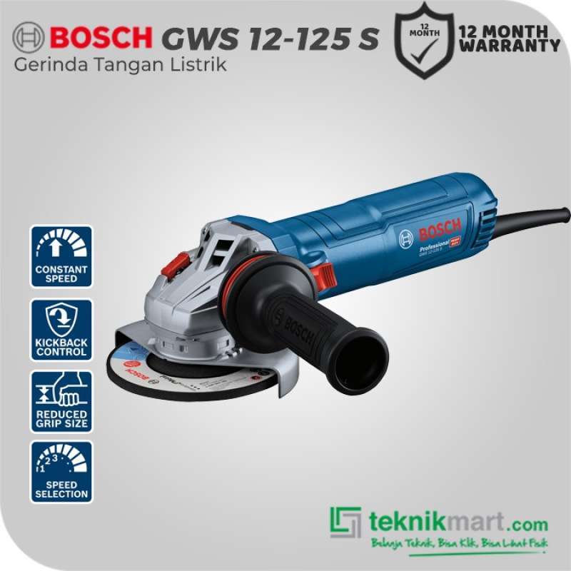 Jual Bosch Angle Grinder / Gerinda Tangan Listrik 125MM 1200W GWS 12 ...