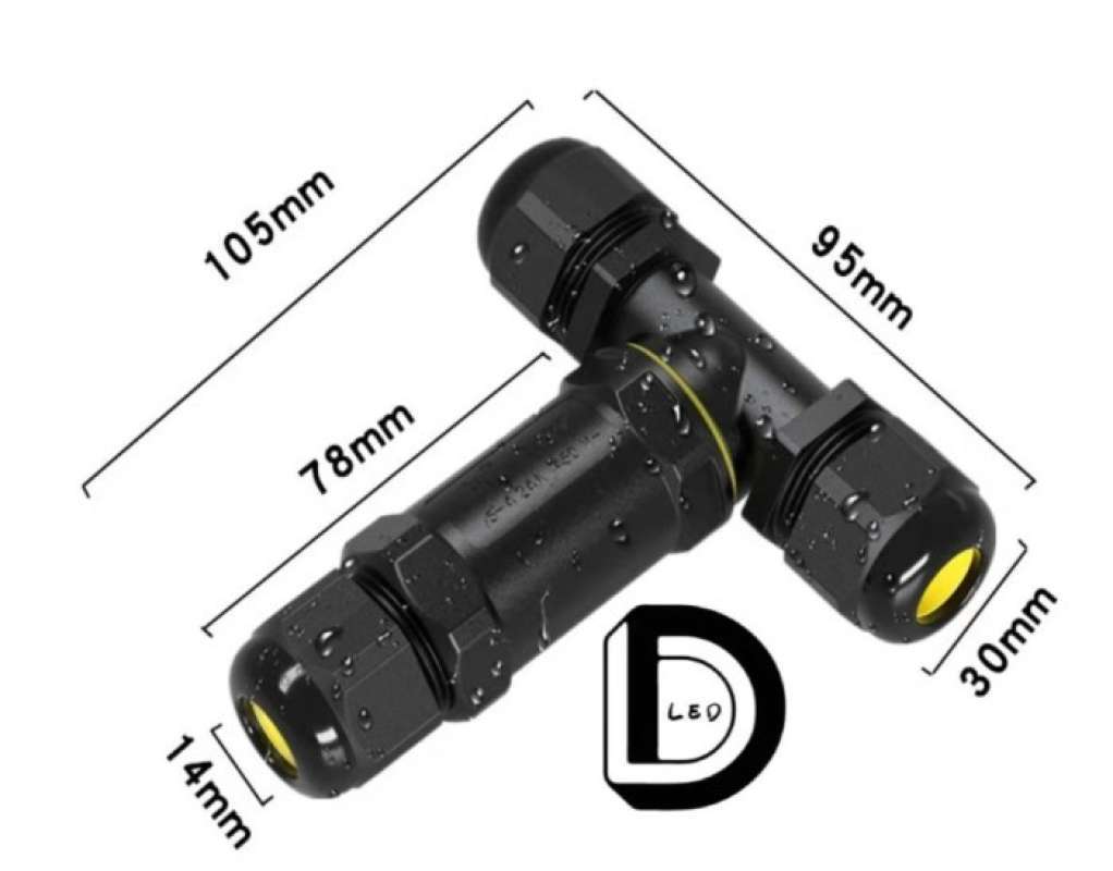 Promo Sale Konektor Sambungan Kabel Ip Waterproof Lampu Cabang Model T Diskon Di