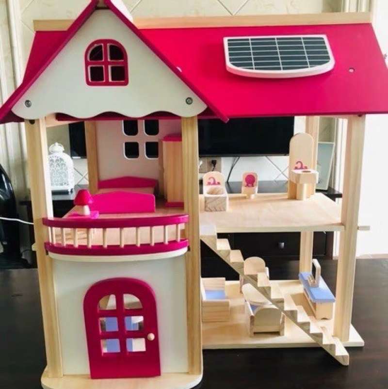Jual Rumah rumahan kayu mainan anak wooden doll house barbie mini toy ...