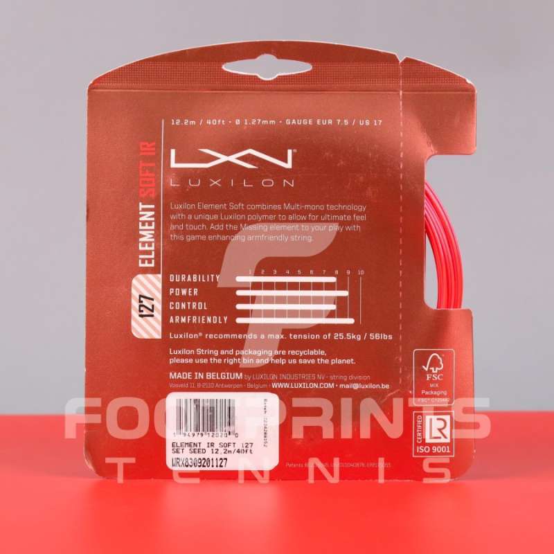 Jual Footprints Indonesia Luxilon Element 127 Soft IR Senar Raket Tenis ...