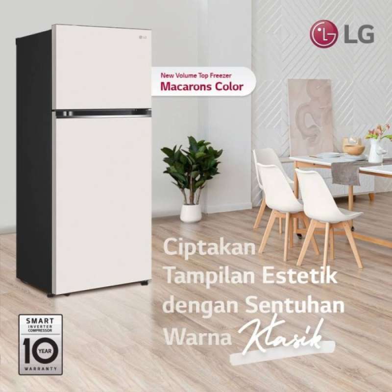 Jual Kulkas LG GN-B392PQGB 423 Liter Macaron Warna Beige GNB 392 PQGB di Seller ...