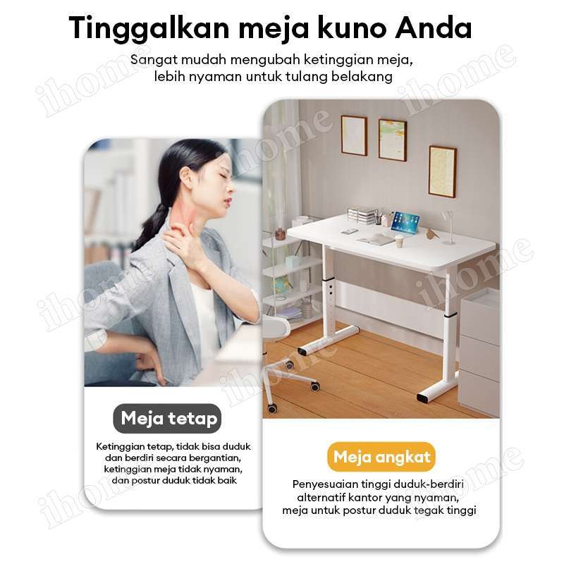 Promo Meja Belajar Tinggi Adjustable Meja Kantor Standing Desk Roda ...