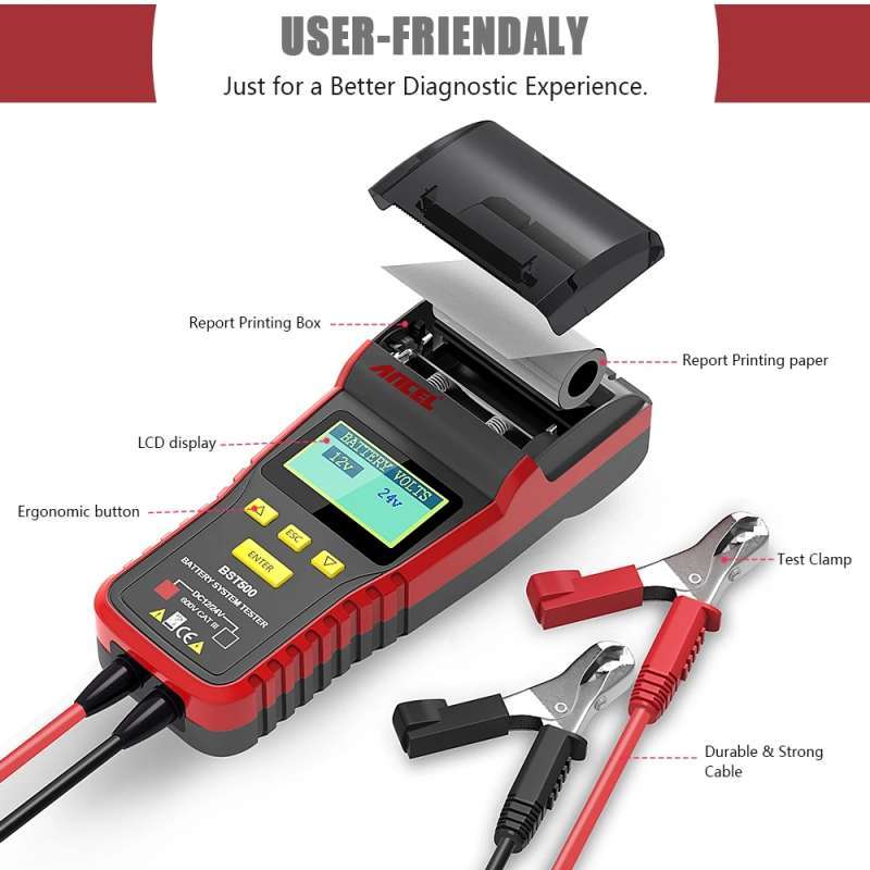 Promo BST500 Battery Tester 12V/24V Digital Cranking&Charging System ...