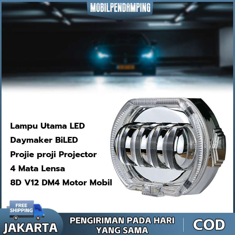 Promo Lampu Tembak Led Daymaker Biled Projie Lampu Utama Biled Proji 4inci Lensa 8D Plus Shroud ...